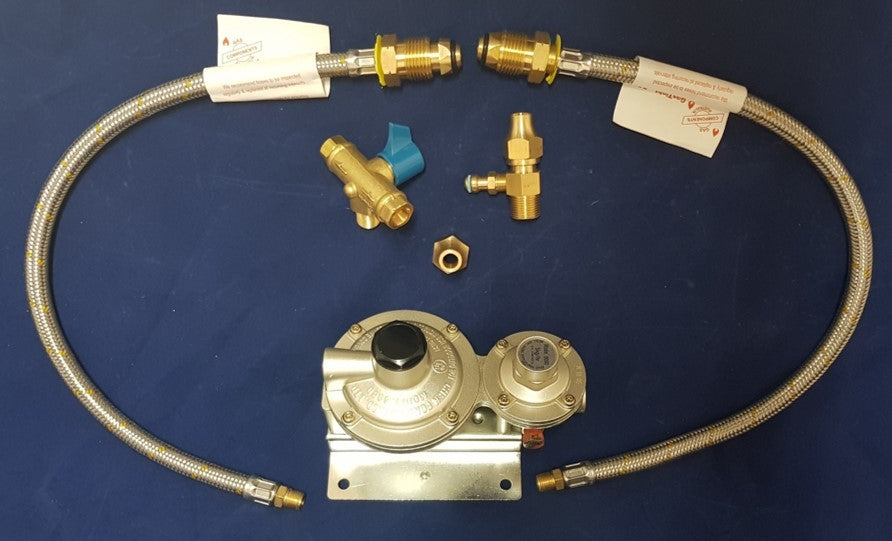 3/8" Dual Regulator Kit 290mj with Twin Pigtails & a 5/16" Adaptor ...