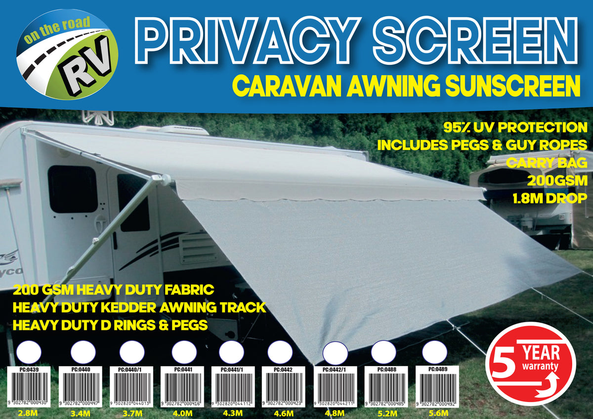 On The Road RV Caravan Awning Privacy Screen 4.8M – Award RV Superstore