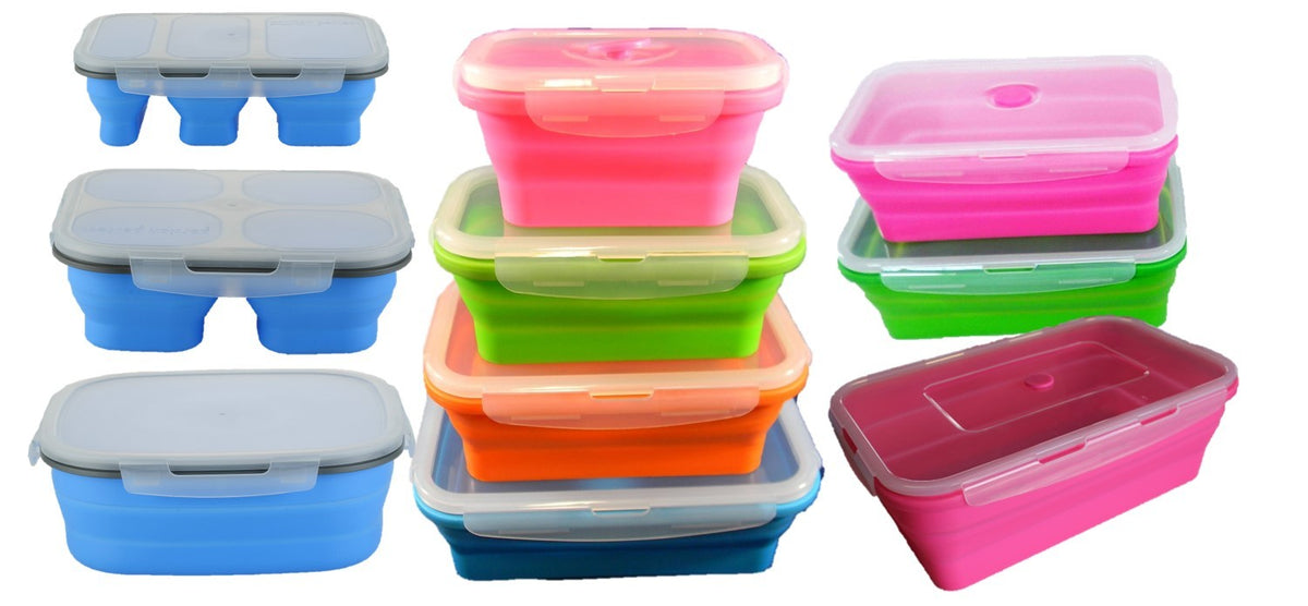 Collapsible Saving Pack 4 Containers Tub Cake Holder Storage Caravan C ...