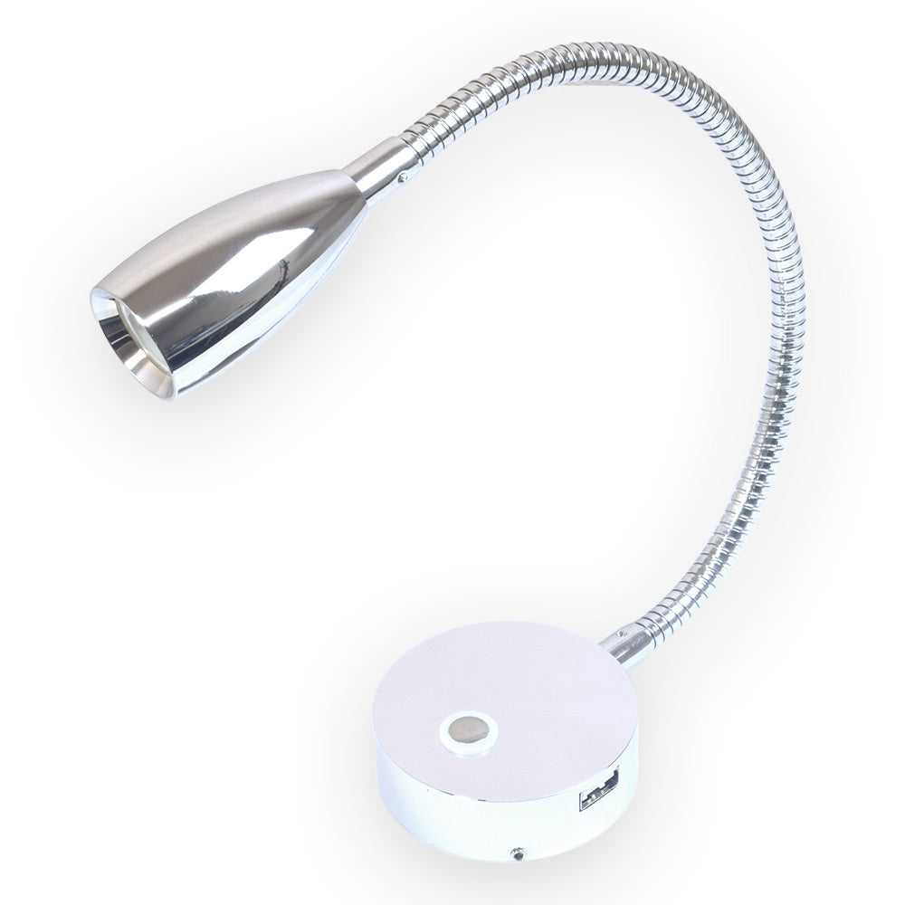 Gooseneck Reading light with USB - Chrome – Award RV Superstore